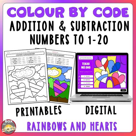 Addition And Subtraction Numbers To 20 Colour By Code Top Teaching