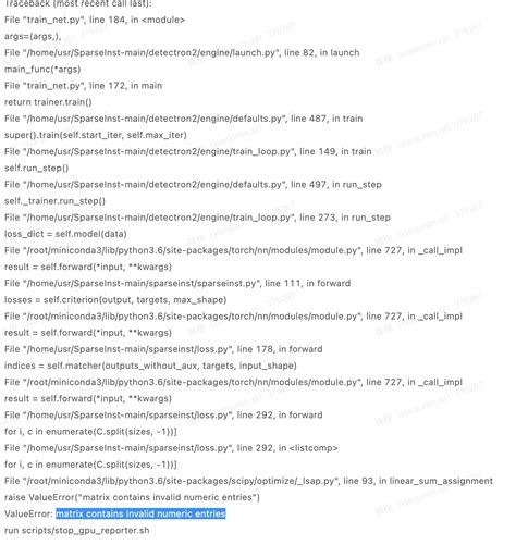 Getting Matrix Contains Invalid Numeric Entries Error · Issue 66
