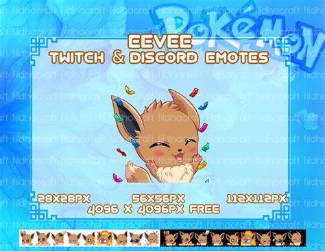 Eevee Twitch Emotes Bundle Eevee Emotes Pack Eevee Discord Etsy