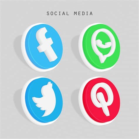 premium vector 3d social media logo set