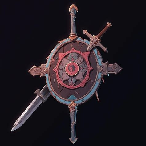 There Is A Clock With A Sword And A Shield On It Generative Ai