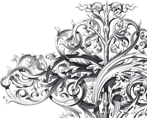 Spectacular Large Scrolls Ornament The Graphics Fairy