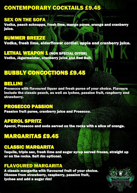 Special Offers The Monkey Bar And Grill