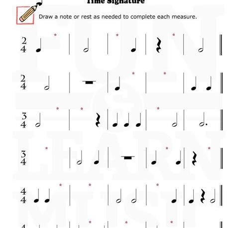 Time Signature Worksheet