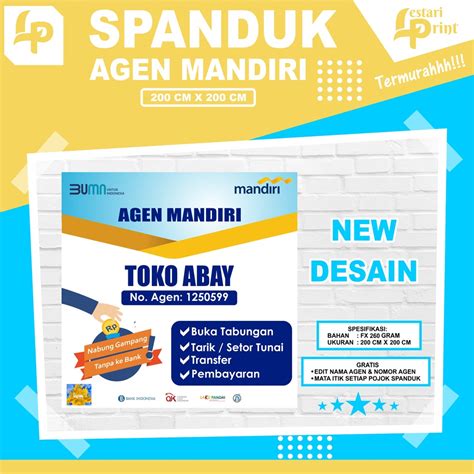 Jual SPANDUK AGEN MANDIRI BANNER AGEN MANDIRI CUSTOM DESAIN 2M X