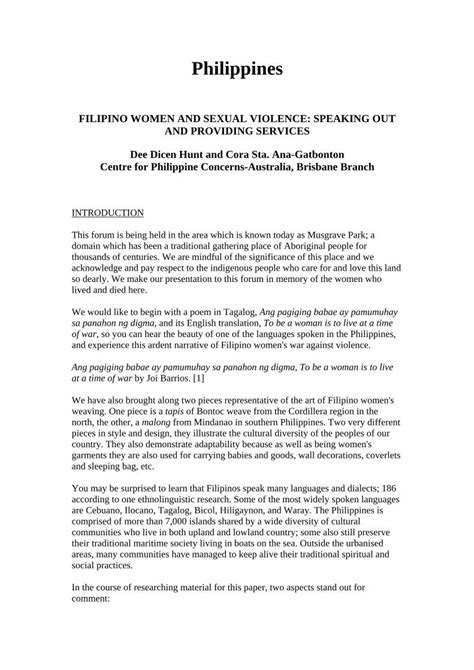 Pdf Filipino Women And Sexual Violence Dokumen Tips