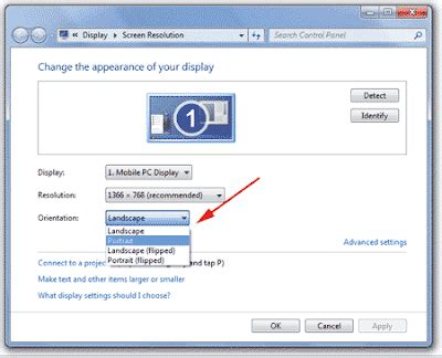 How To Rotate The Desktop Display Screen In Windows Setting Computers