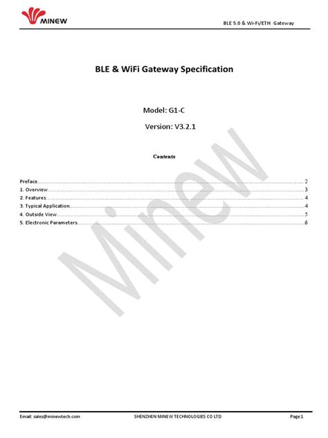 G1 C Ble Wifi Eth Gateway Specs V321 Download Free Pdf Ieee 80211 Wi Fi