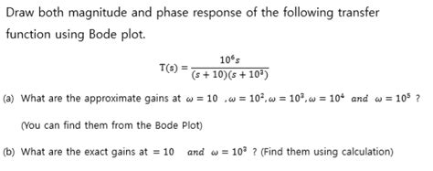Solved Draw Both Magnitude And Phase Response Of The Chegg