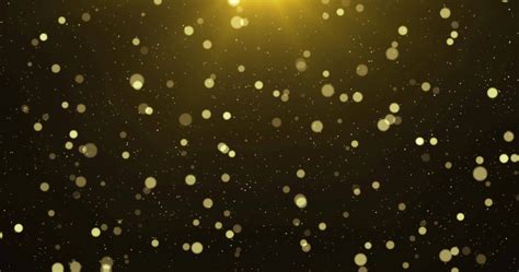 Golden Luxury Bokeh On Particles Floating In The Air Dust And Glitter Particles Background