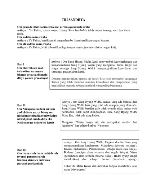 Tri Sandhya Panca Sembah Pitra Puja Pdf