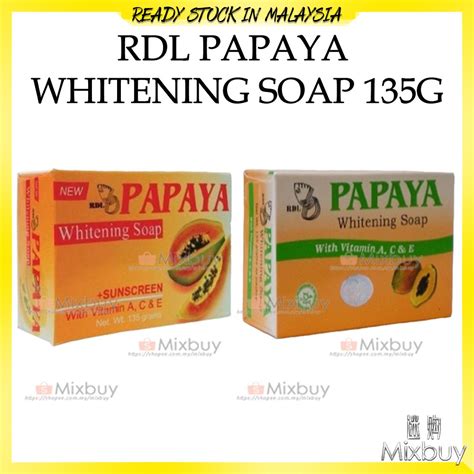 Rdl Papaya Whitening Soap 135g Shopee Malaysia