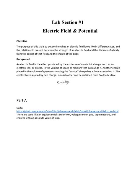 Lab1 Electric Field 2020 Warning Tt Undefined Function 32 Warning