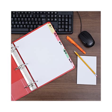 Deluxe Write On Erasable Tab Index 5 Tab 11 X 8 5 White Assorted