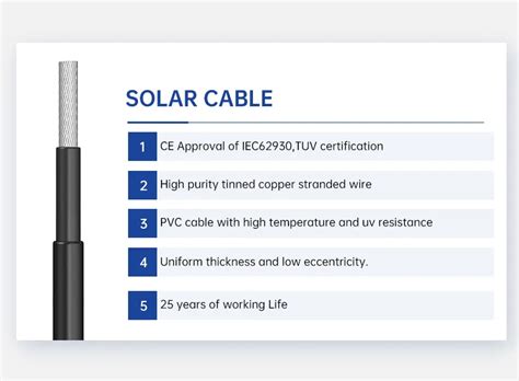 IEC 62930 131 Standard 6mm PV Solar Panel Cables