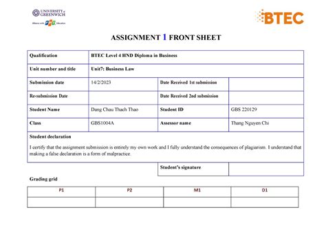 1 736 frontsheet 1 assignment 1 01319 assignment 1 front sheet