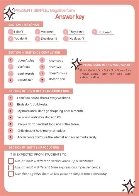 Present Simple Negative Form Worksheet By Peasy Teachy Tpt