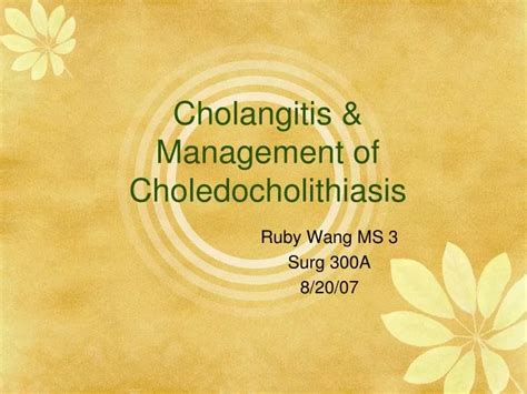 Cholangitis Treatment