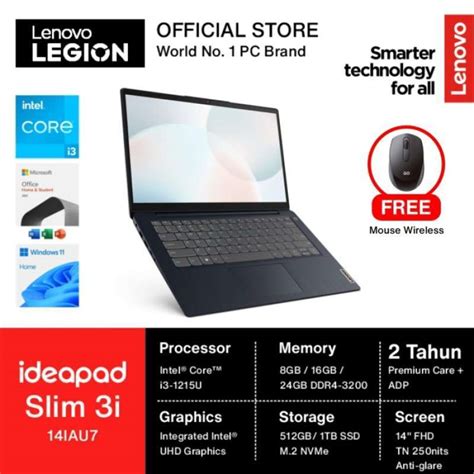 Promo Lenovo Ideapad Slim 3i 14 I3 1215u 8gb 512ssd W11ohs 140fhd 2yr
