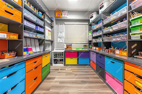 Functional Craft Room With Modular Storage Units And Systematic Labeled