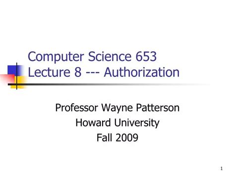 ppt computer science 653 lecture 8 authorization powerpoint