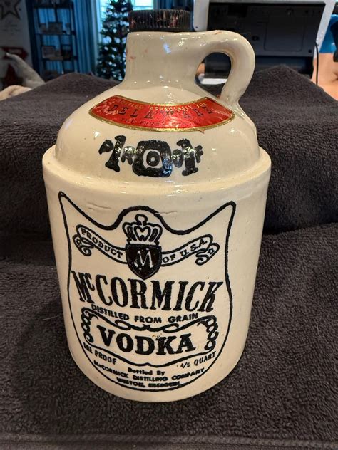 Vintage Mccormick Vodka Stoneware Jug Etsy