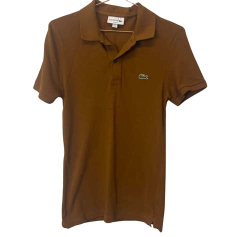 Lacoste Mens Size Xs Polos Brown Slim Fits