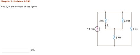 Solved Chapter 2 Problem 2 056 Find Io In The Network In Chegg Com