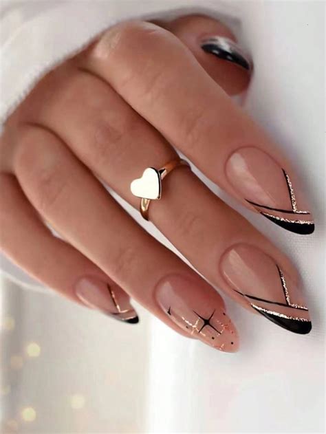 Eleva tu estilo con 24 piezas de uñas postizas de almendra con diseño