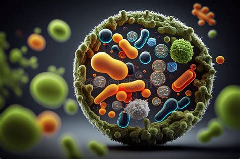 Probiotics Bacteria Biology Science Microscopic Medicine Stock
