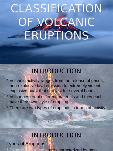 Classification Of Volcanic Eruptions G9 Pdf Types Of Volcanic