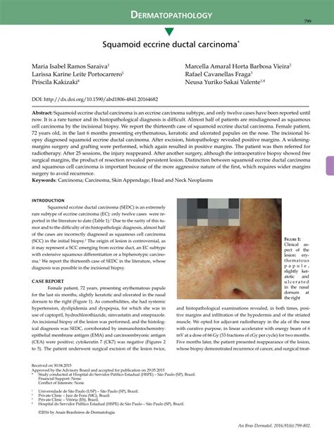 Pdf Squamoid Eccrine Ductal Carcinoma