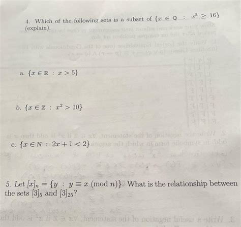 solved 4 which of the following sets is a subset of