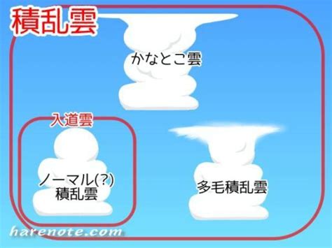 積乱雲と入道雲の違いはヘアスタイル イラストで学ぶ雲学 楽 晴ノートはれのーと