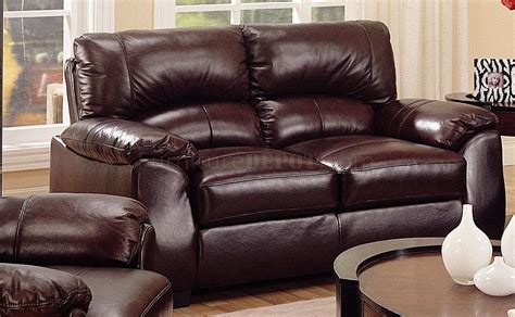 Rich Brown Leather Match Contemporary Living Room Sofa Woptions