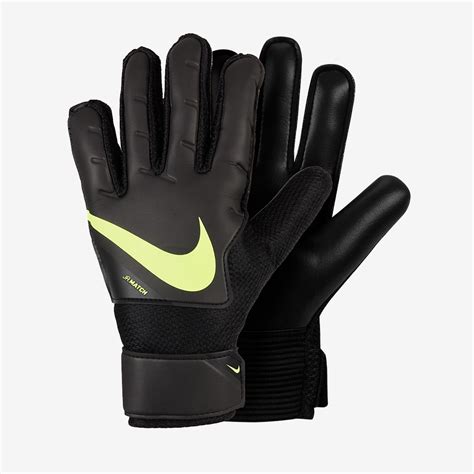 Nike GK Match para niños Negro Negro Volt Guantes de portero para