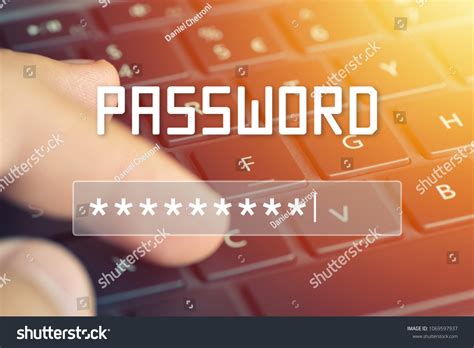 Password Input On Blurred Background Screen Stock Photo