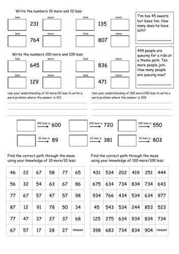 Place Value Worksheets Year 3 Teaching Resources
