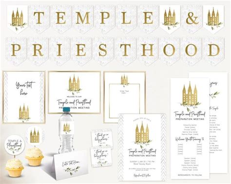 Temple And Priesthood Preparation Meeting Set Editable Invitation