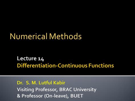 numerical methods lecture 14 differentiation continuous functions ppt