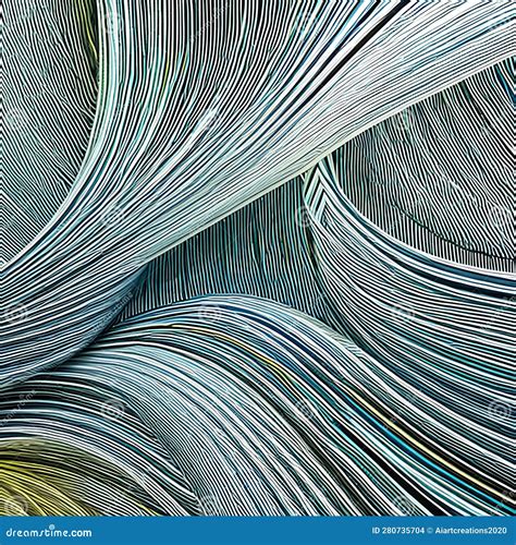 A Symmetrical Composition Of Intersecting Curves And Spirals In Soothing Pastel Hues Creating A