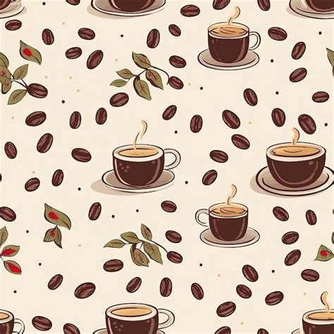 Premium Ai Image Coffee Cups Pattern