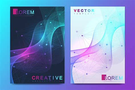 안내 책자 전단지 전단지 커버 카탈로그 잡지 배너 또는 연례 보고서에 대 한 최신 벡터 템플릿 A4 크기입니다 색된 동적 파도