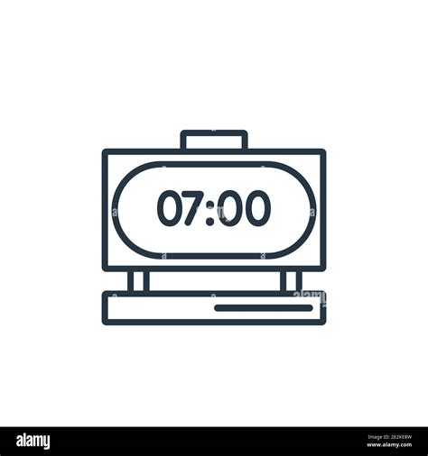 Digital Timer Outline Vector Icon Thin Line Black Digital Timer Icon Flat Vector Simple
