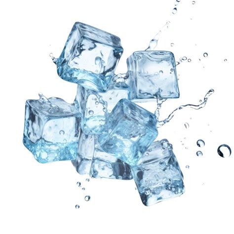 Cubos De Hielo Aislados Sobre Fondo Blanco Transparente Foto Premium