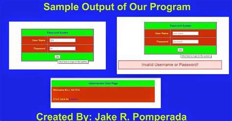 Free Programming Source Codes And Computer Programming Tutorials Password System Using Sessions