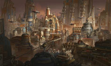 Kitbash3d 原子朋克复古未来建筑3d模型 Atompunk Blender布的