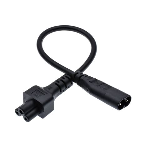 Iec C8 To C5 Extension Power Plug Short Cord Single Iec 320 C8 Male To
