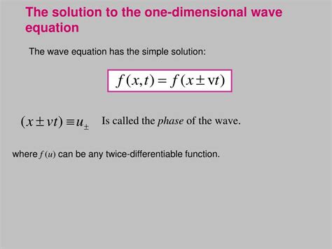 Ppt Waves The Wave Equation And Phase Velocity Powerpoint