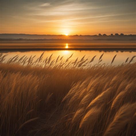 Premium Photo Reed Sunset